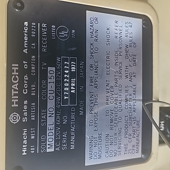 Hitachi | Other | 977 Vintage Hitachi Television | Poshmark